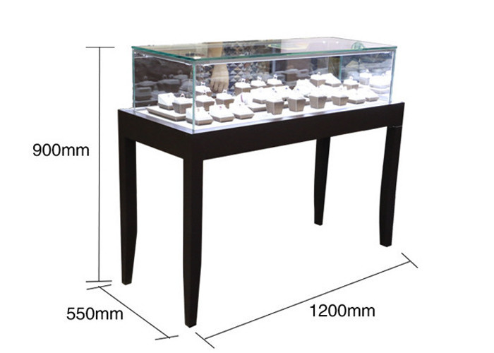 Matte Black Color Pull - drawer Glass Table Display Counter 1200X550X900MM