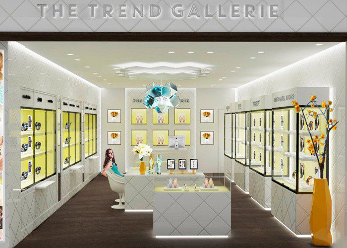 Modern Buff Jewellery Showroom Display Cases With Custom Size Color Logo